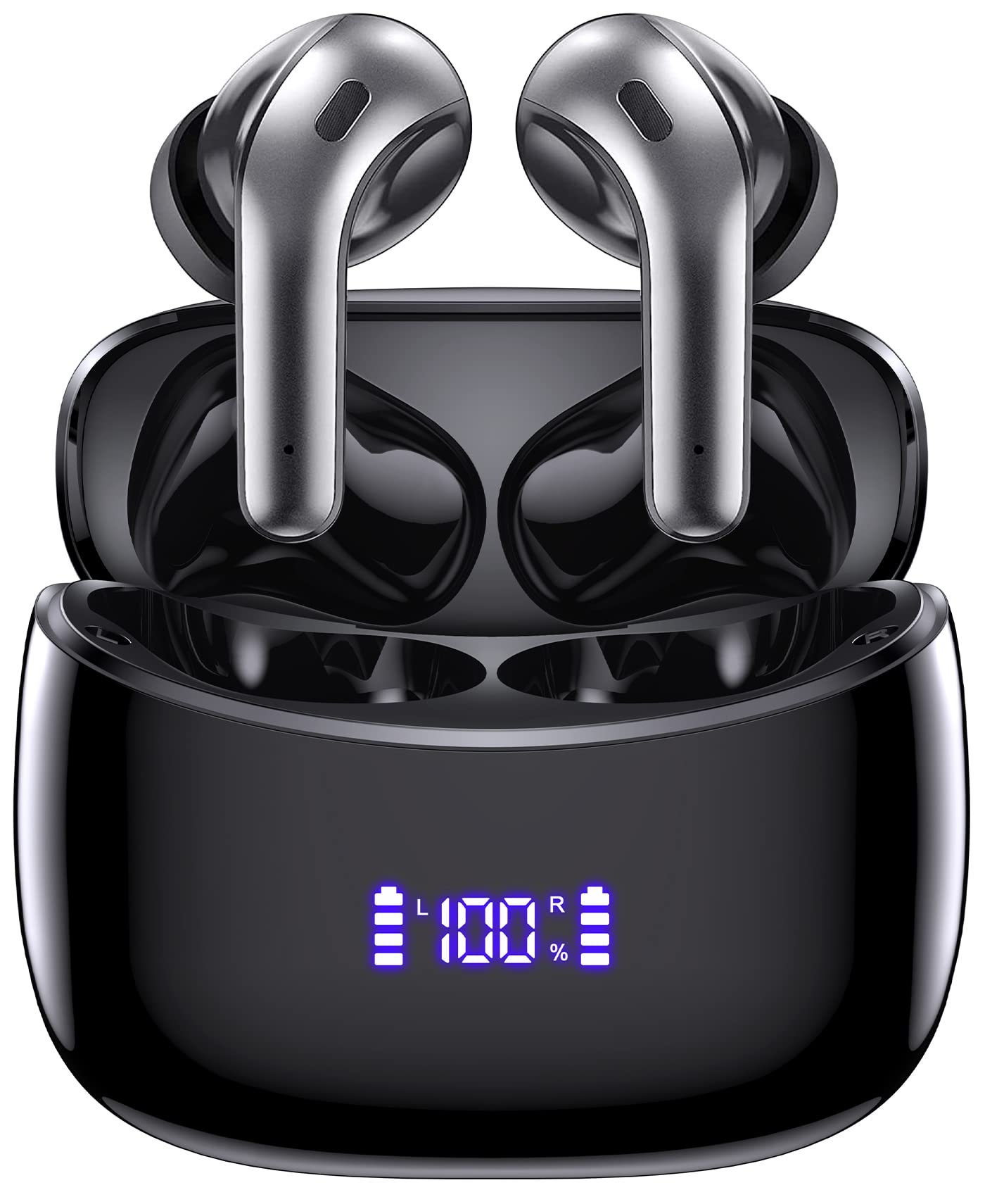 Wireless Earbuds Bluetooth Headphones 60H Playtime Ear Buds with LED P Mega Mart Center