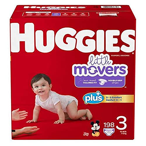 Huggies Little Movers Plus Diapers, Size 3 (198-Count) – Mega Mart Center