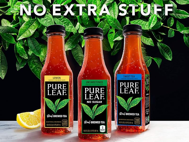 Pure Leaf Iced Tea, Unsweetened Real Brewed Tea, 18.5 Fl Oz 10 pack ...