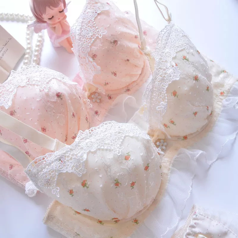 New Sexy Lace Shoulder Strap Bras Set Ladies Underwear Push Up Large S ...