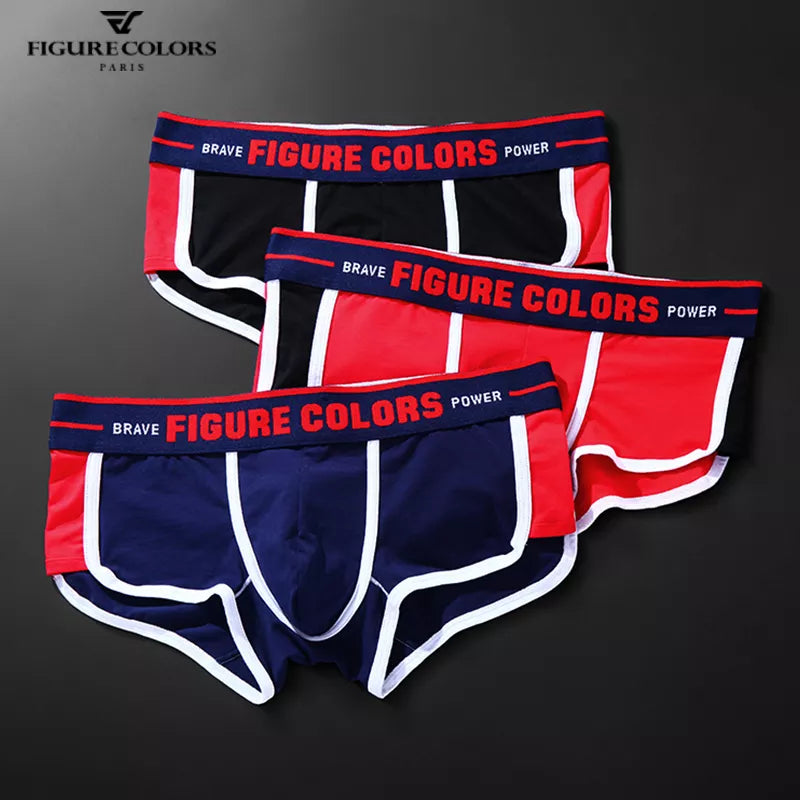 FIGURE COLORS Men Underwear Cotton Boxers Panties Comfortable Mens Und ...