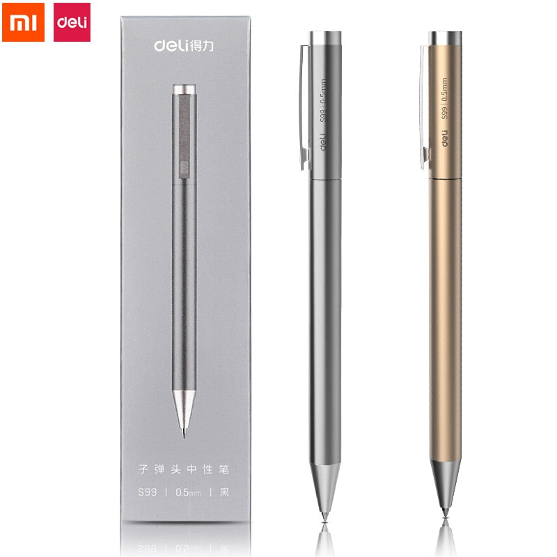 Xiaomi Deli Metal Sign Pen Ballpen Signing Pen 0.5MM Gel PREMEC Smooth ...