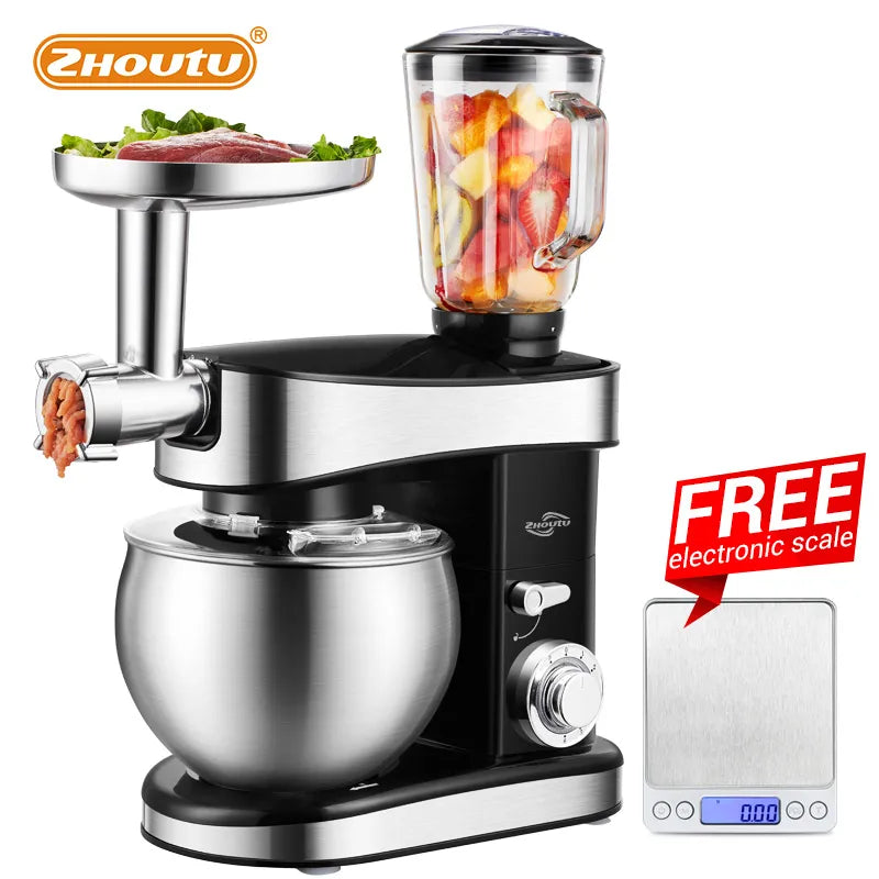 Zhoutu 1500W Planetary Mixer with 5.5L Stainless Steel Bowl ,Kitchen S ...
