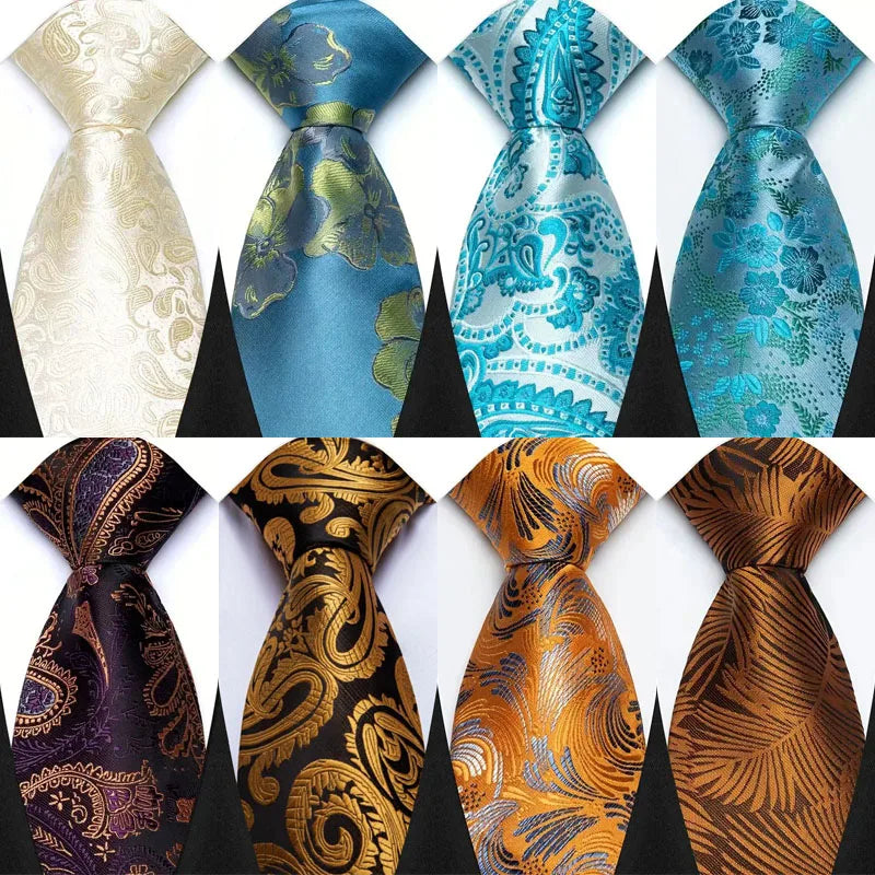 Luxury 8CM Mens Necktie Floral Paisley Classic Ties For Man Groom Jacq ...