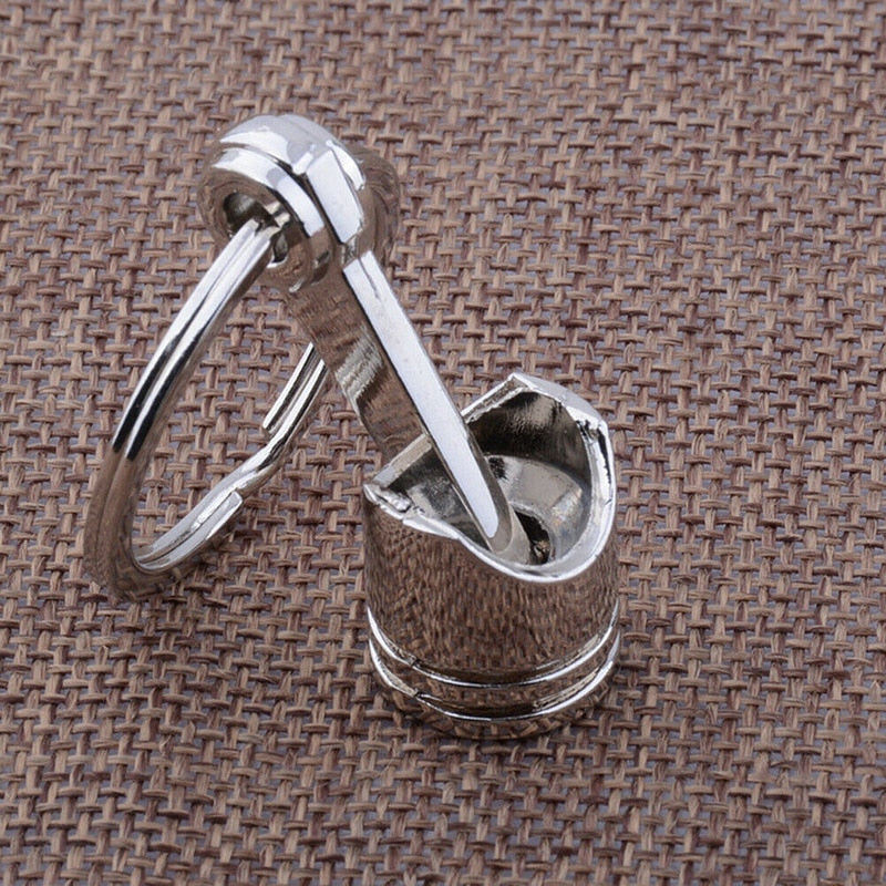 Car Engine Piston Style Keychain Key Ring Creative Metal Piston Model ...