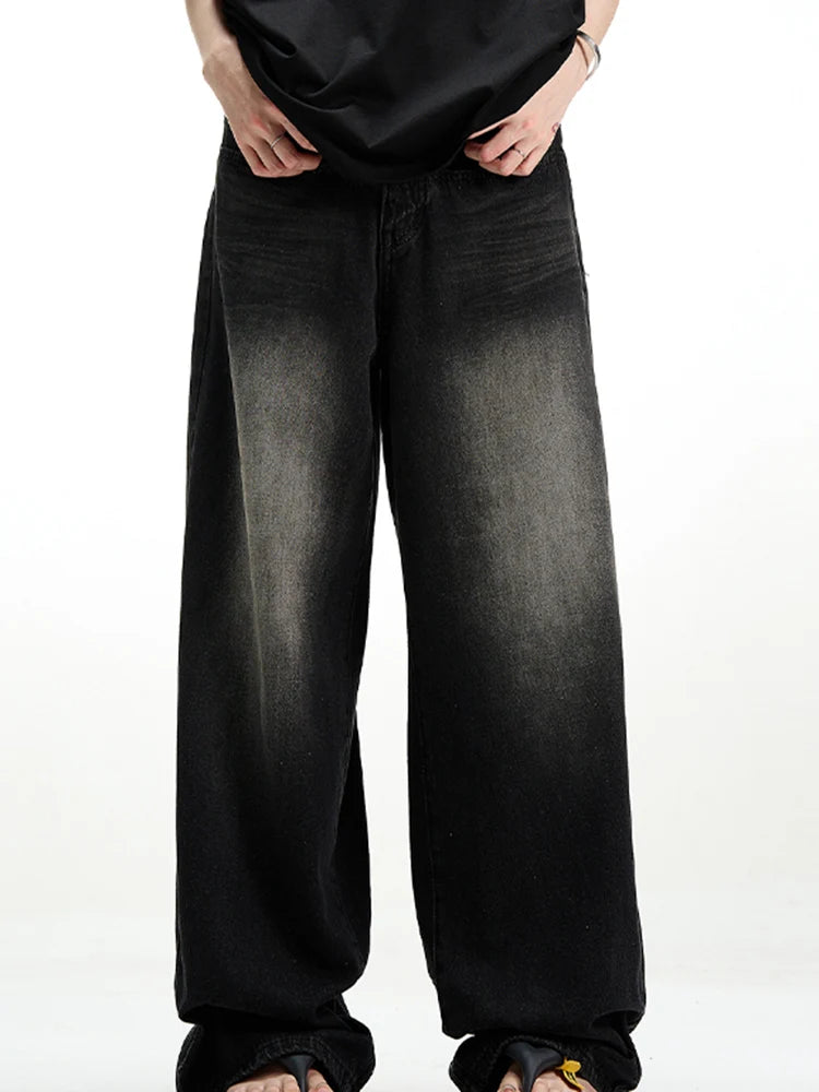 Male Classic America Hip Hop Rap Jeans Wide Leg Youth Popular Jeans Me ...