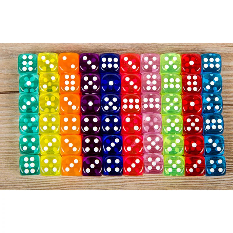10PCS/Lot Dice Set 10 Colors High Quality Acrylic 6 Sided Transparent ...