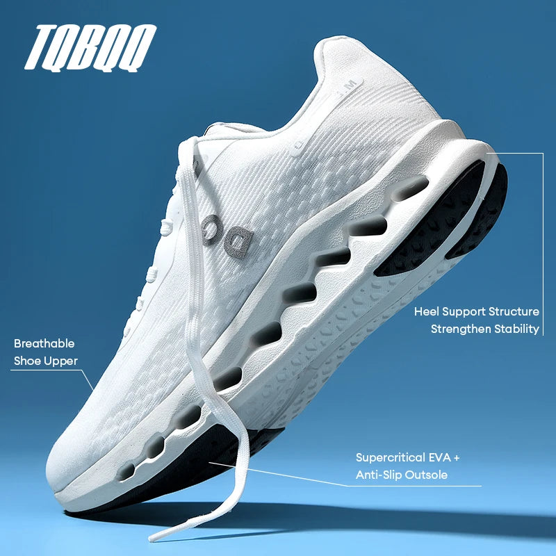 Men's Cushioned Running Shoes Energy Return Breathable Knit Arch Suppo ...