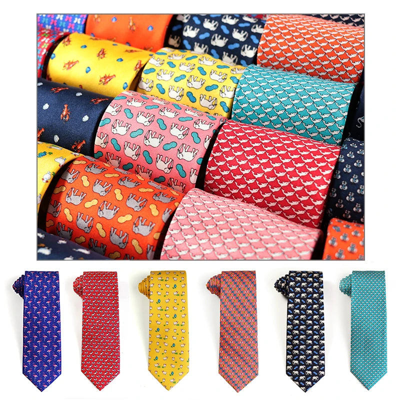Tailor Smith 100% Silk Ties For Men Handmade Necktie With Animal Patte ...