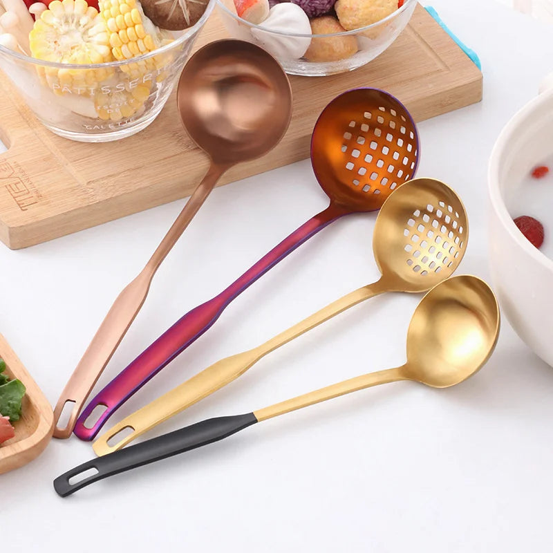 Cooking Tools Hot Pot Spoon Creative Color Home Stainless Steel Matte ...