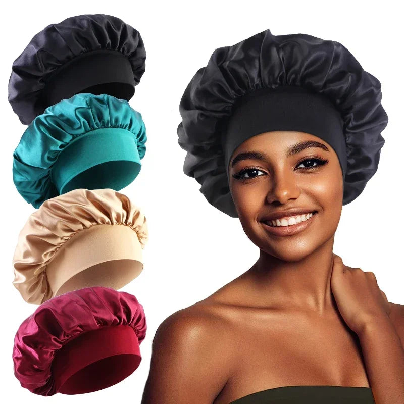 Satin Wide-brimmed Nightcap Styling Silk Headband for Sleeping Nightca ...