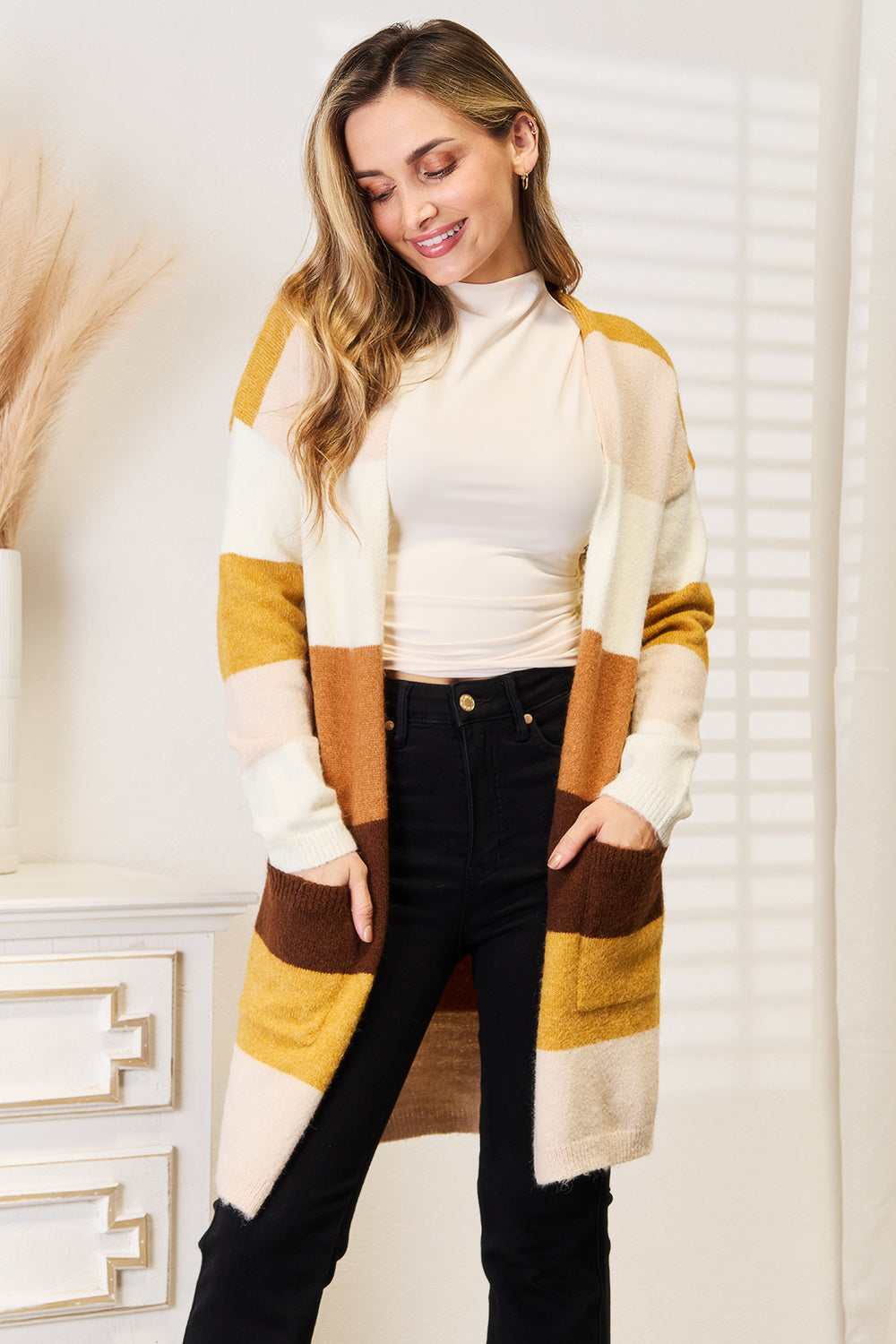 Woven Right Color Block Dropped Shoulder Cardigan – Mega Mart Center