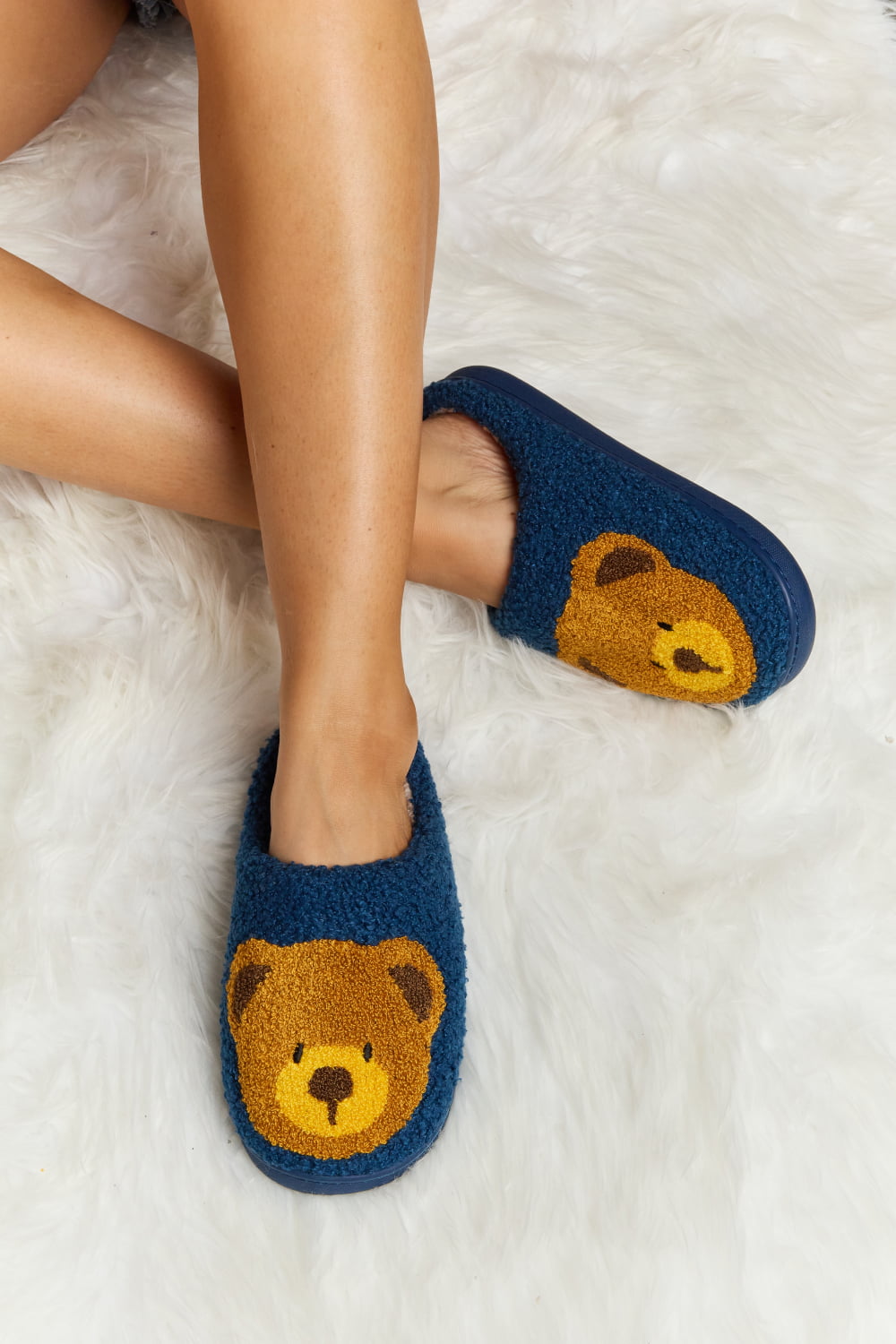 Melody Teddy Bear Print Plush Slide Slippers – Mega Mart Center