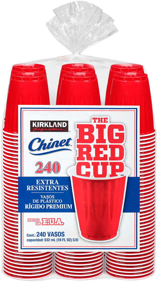 Kirkland Signature Chinet 18 Oz Red Plastic Cups (240 Count) – Mega ...