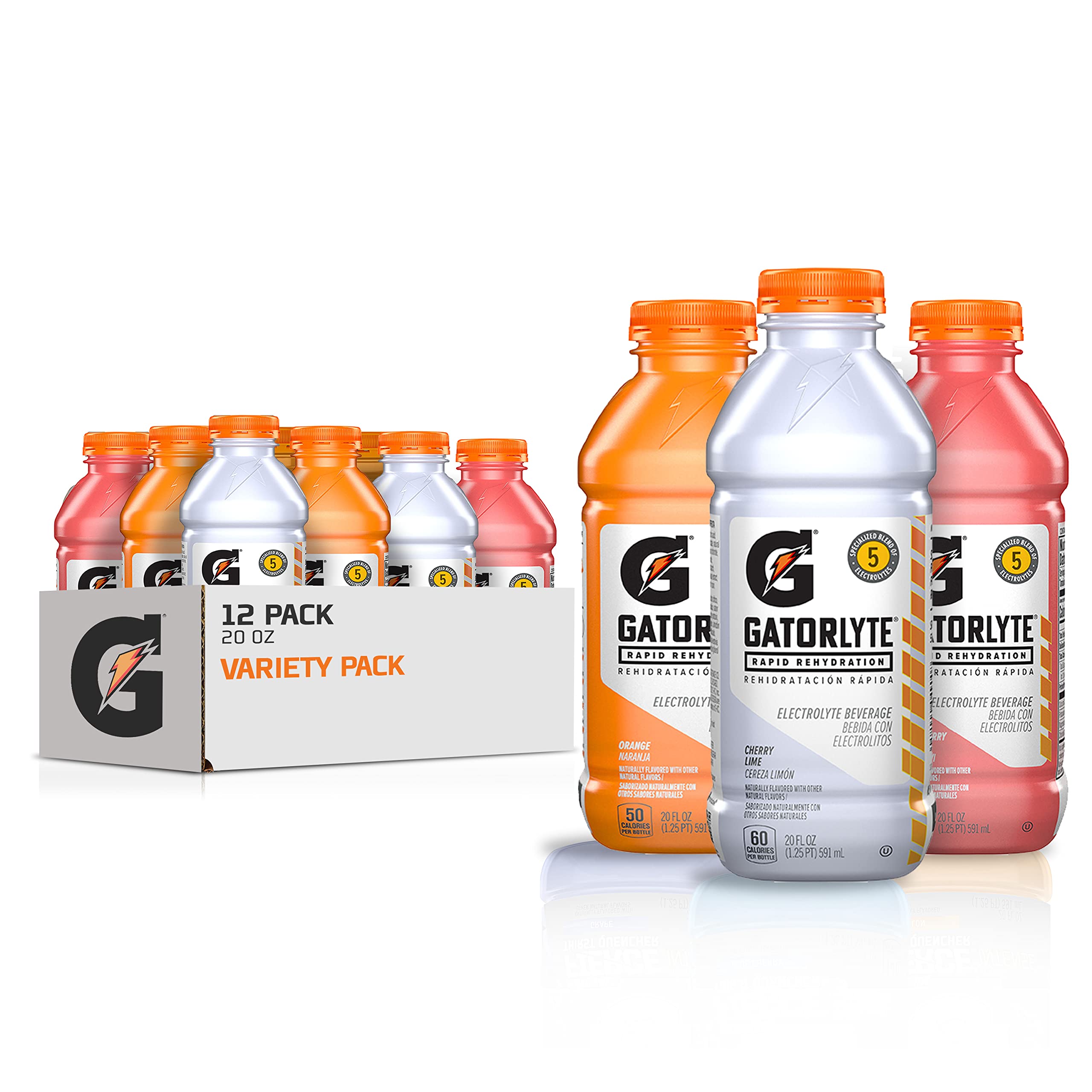 Gatorlyte Rapid Rehydration Electrolyte Beverage, 3 Flavor Variety Pac ...