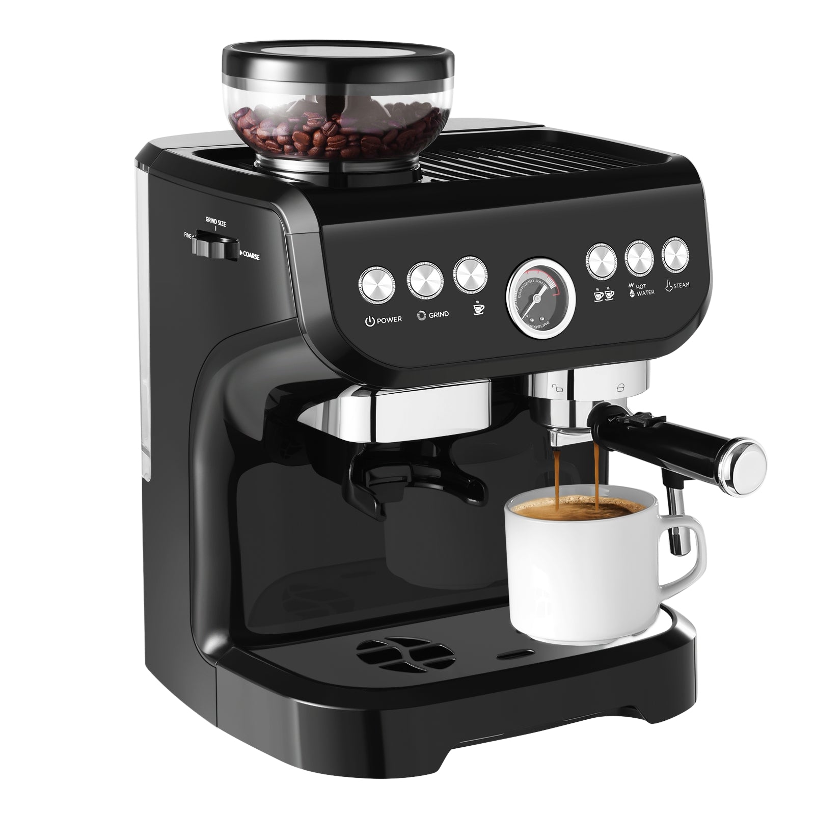 Fully Automatic 19 Bar Pum Espresso Coffee Machine With Milk Frother ...
