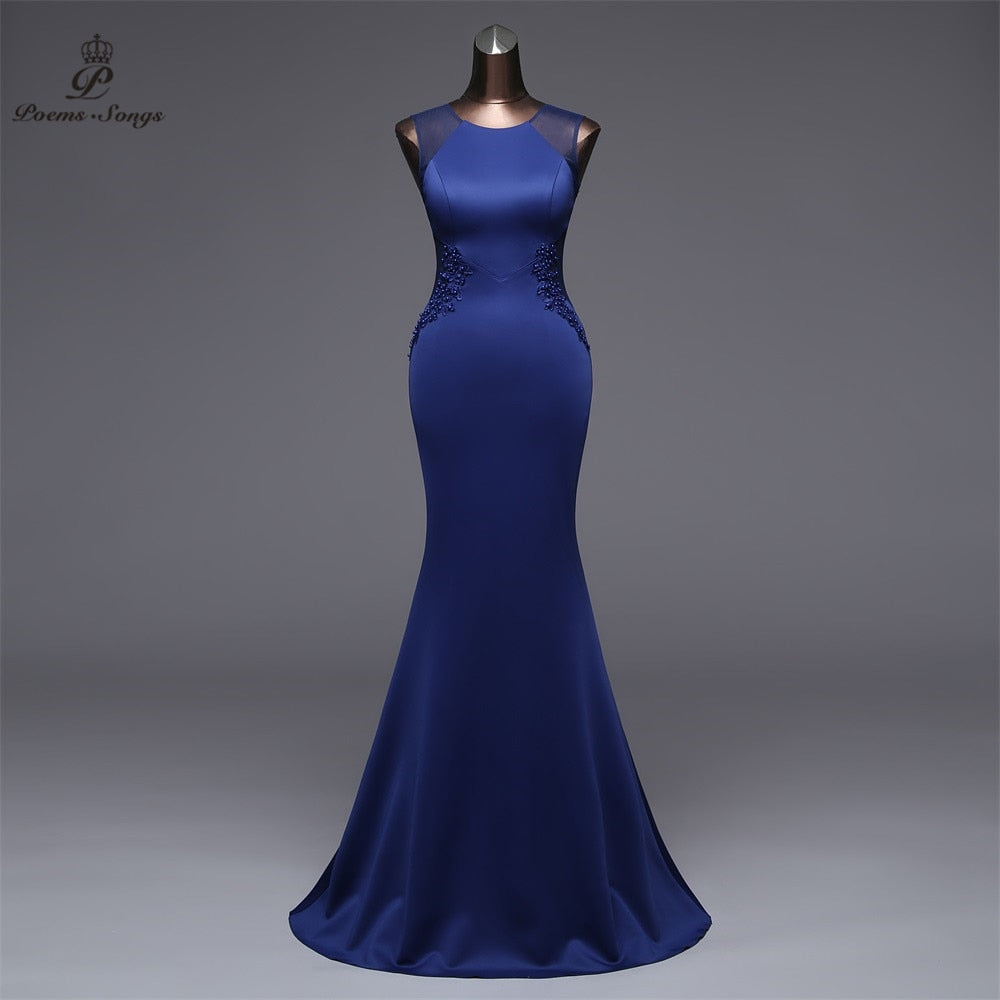 Poems Songs New Simple Mermaid Evening Dress prom gowns Formal Party d ...