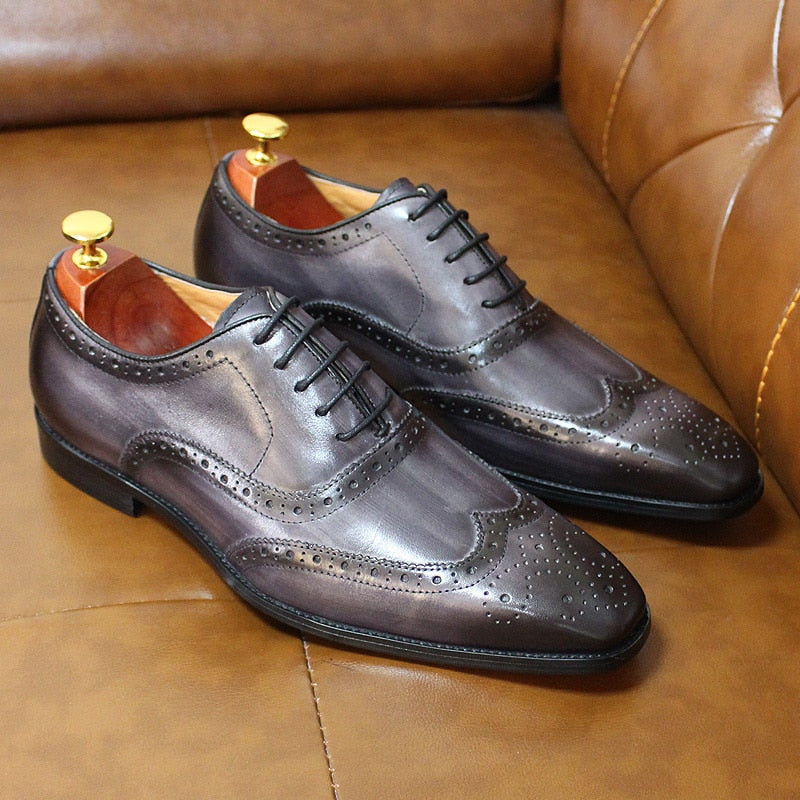 Big Size 6-13 Luxury Men Dress Shoes Genuine Calf Leather Oxford Shoes ...